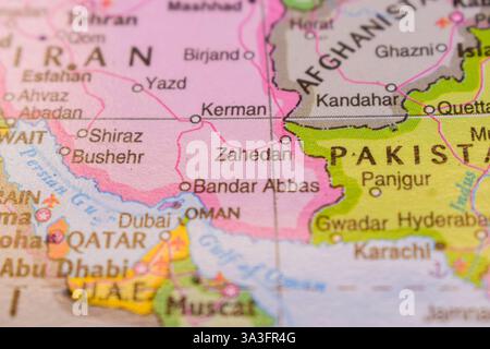 Zahedan On The World Map Colorful Geo Political World Map Stock Photo ...