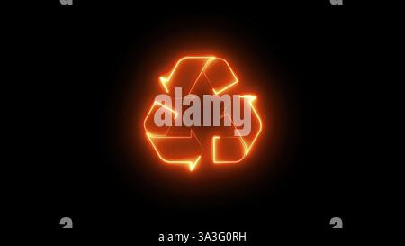 Neon recycling icon. Computer generated 3d render Stock Photo - Alamy