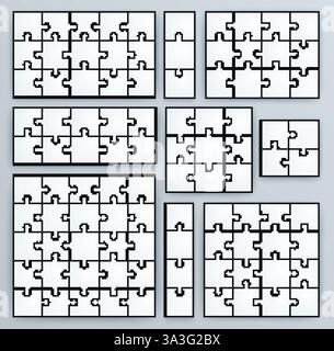 Jigsaw puzzle template 25 Pieces, 5x5, vector eps10 illustration Stock ...