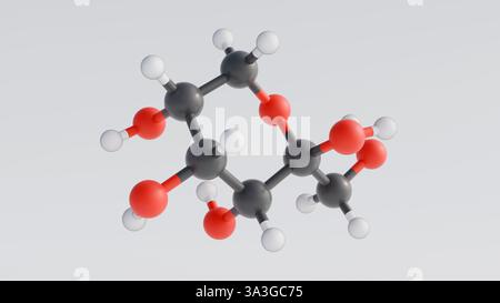 3d rendering of molecular structure of Allulose, also known as D ...