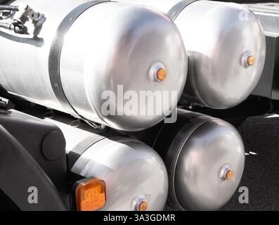 Air tanks for brake system of truck Stock Photo - Alamy