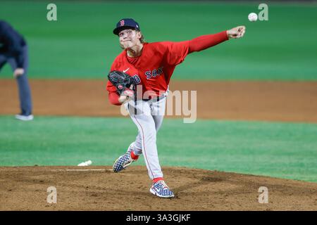 Boston Red Sox pitcher Connelly Early throws during the first inning of ...