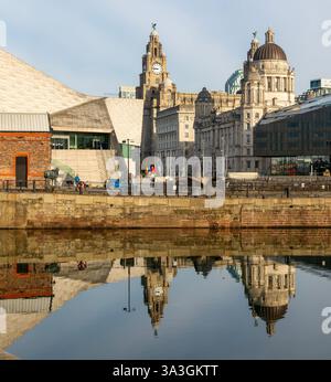 The Three Graces iconic waterfront landmark buildings from Canning Dock ...