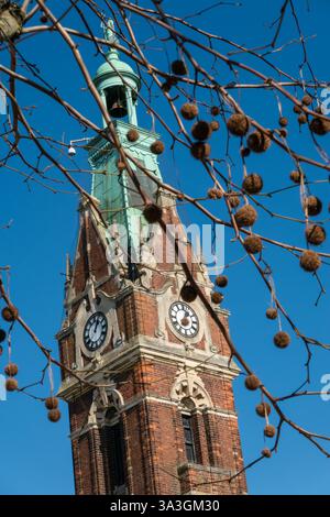 The town hall and market place, March town, Cambridgeshire; England, UK ...