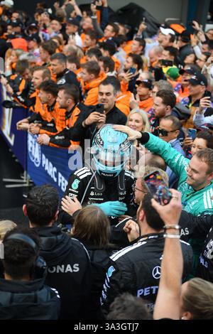 podium RUSSELL George (gbr), Mercedes AMG F1 Team W16, portrait KIMI ANTONELLI Andrea (ita ...