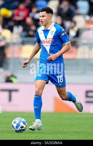 Frosinone, Italy. 15th Mar, 2025. Alexander Jallow of Brescia Calcio ...
