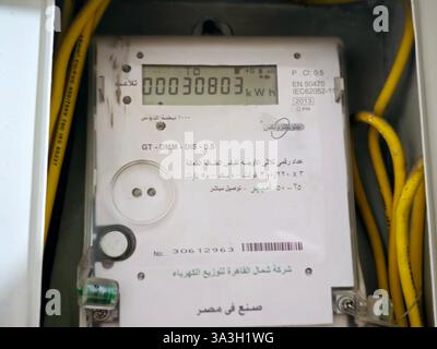 Cairo, Egypt, March 4 2025: an Electrometer a three phases four wires ...