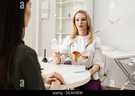 Gynecologist explains uterus structure on the example of model ...