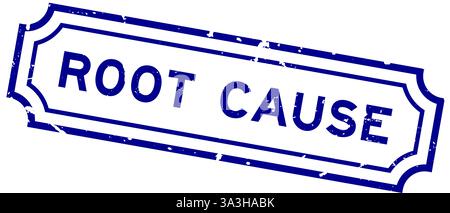 Grunge blue root cause word rubber seal stamp on white background Stock ...