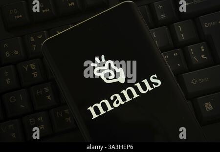 Manus Ai logo is seen on a smartphone Stock Photo - Alamy