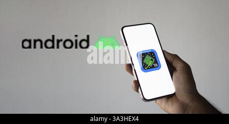 Concept image of Android OS 16 released by Google Stock Photo - Alamy