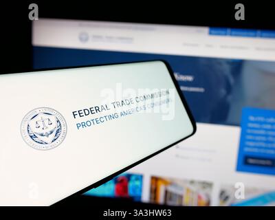 The logo for the Federal Trade Commission is seen Friday, Jan. 16, 2026 ...