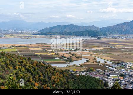 Panoramic view with Lake Biwa from Murakumo Zuiryu Temple in ...