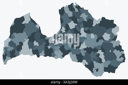 Map of Latvia with regions. Just a simple country border map with ...