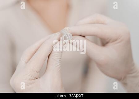 Nasal splints are installed in the nose during septoplasty to correct ...