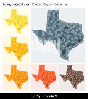 Texas state counties map with boundaries and names. Eps file contains ...
