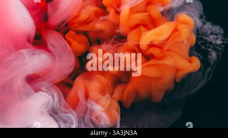 Haze flow. Fume blend. Defocused blue purple color paint splash glitter ...