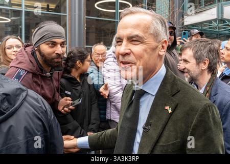 Prime Minister Mark Carney shakes hands with MP for Sarnia-Lambton ...