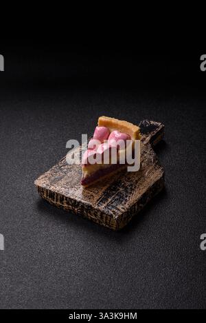 Valentine's cheesecake with berries and the hearts Stock Photo - Alamy