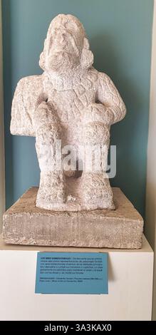 Supernatural winged diety, limestone, from the Mayan site of Chichen ...