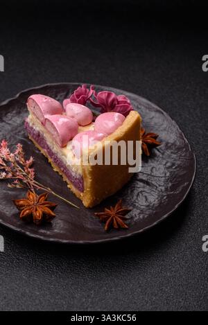 Valentine's cheesecake with berries and the hearts Stock Photo - Alamy