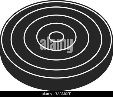 Black draughts or checkers game piece in realistic top view vector ...