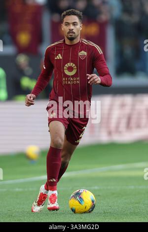 Devyne Rensch of Roma seen in action during the friendly test-match ...