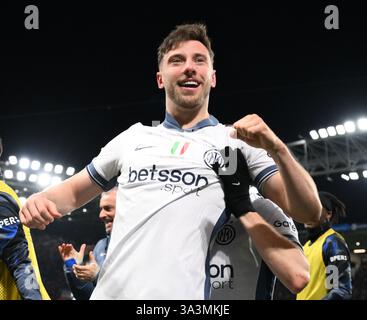 Inter Milan's Carlos Augusto celebrates after scoring 2-1 during the ...