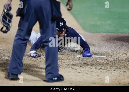 New York Yankees Jesus Rodriguez (65) bats during an MLB Spring ...