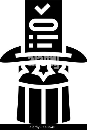 uncle sam hat voting ballot glyph icon vector illustration Stock Vector ...