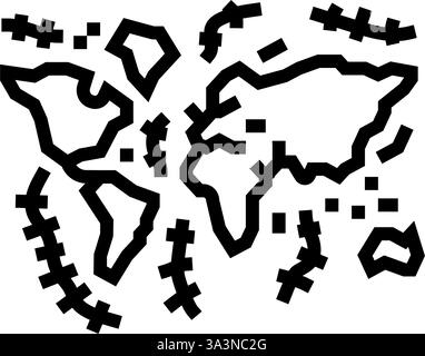 map ocean currents world ocean line icon vector illustration Stock ...