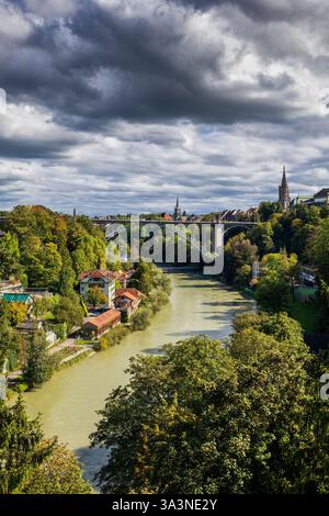 Scenic autumn view of the Aare river in Switzerland Stock Photo - Alamy
