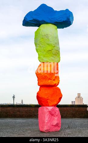 Liverpool Mountain by Ugo Rondinone, Pier Head, Liverpool Stock Photo ...