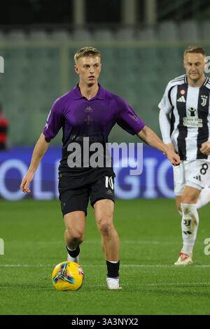 Albert Gudmundsson of ACF Fiorentina seen in action during the friendly ...