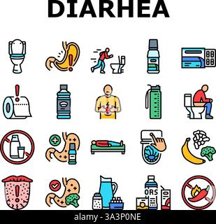 diarrhea causes icons set vector Stock Vector Image & Art - Alamy