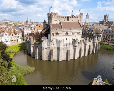 Gravensteen Castle, medieval Castle of the Counts, Ghent Belgium is a ...