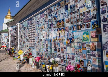 Pictures of fallen soldiers on the Memory wall of fallen defenders of ...