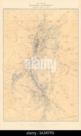 Map of the Comstock Lode and the Washoe mining claims in Storey & Lyon ...