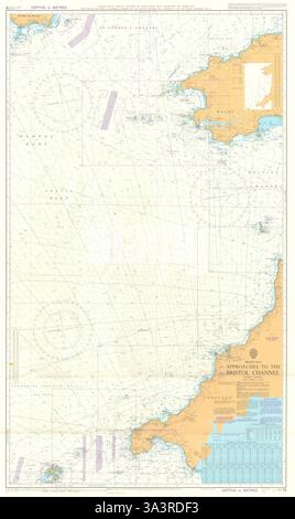 Cornwall. Bristol Channel Approaches. Admiralty sea chart #1178. 1952 ...