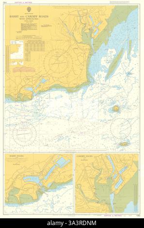 South Wales. Barry & Cardiff Roads/Docks. Admiralty chart #1182. 1974 ...