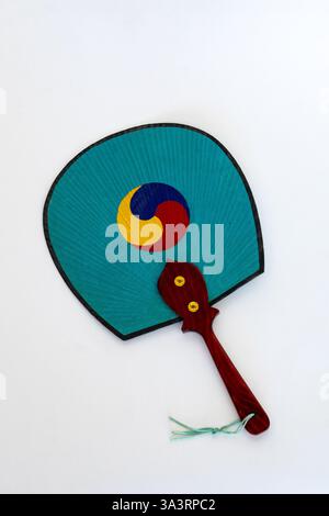 Traditional Korean painted silk Taegeuk hand fans Stock Photo - Alamy