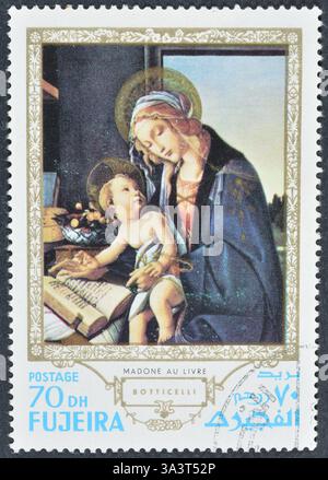 FUJEIRA - CIRCA 1970: a stamp printed in Fujeira shows sermon on the ...