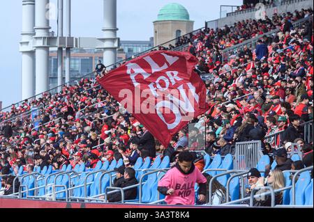 Canada fans cheer in the stands during second half World Cup Group B ...