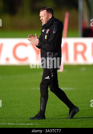 Wales head coach Craig Bellamy during a press conference at the Vale ...
