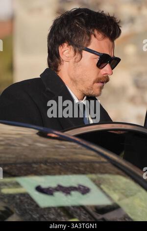 Harry Styles after the funeral service for One Direction singer Liam ...