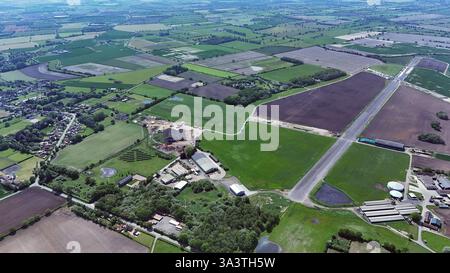 aerial view of RAF Melbourne forma ww2 military airfield Stock Photo ...