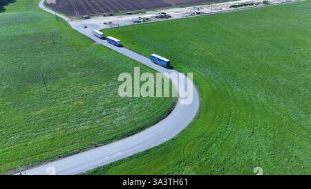 aerial view of RAF Melbourne forma ww2 military airfield main runway ...