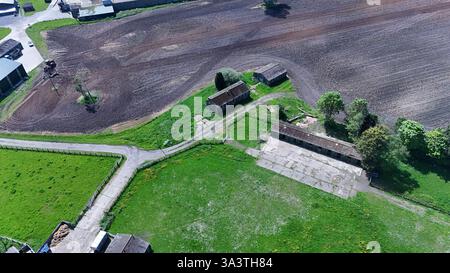 aerial view of RAF Melbourne forma ww2 military airfield Stock Photo ...