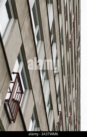 Communist style uniform concrete apartment house windows Stock Photo ...