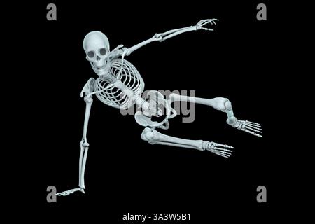 Illustration of a human skeleton in a dynamic fighting pose, showcasing ...